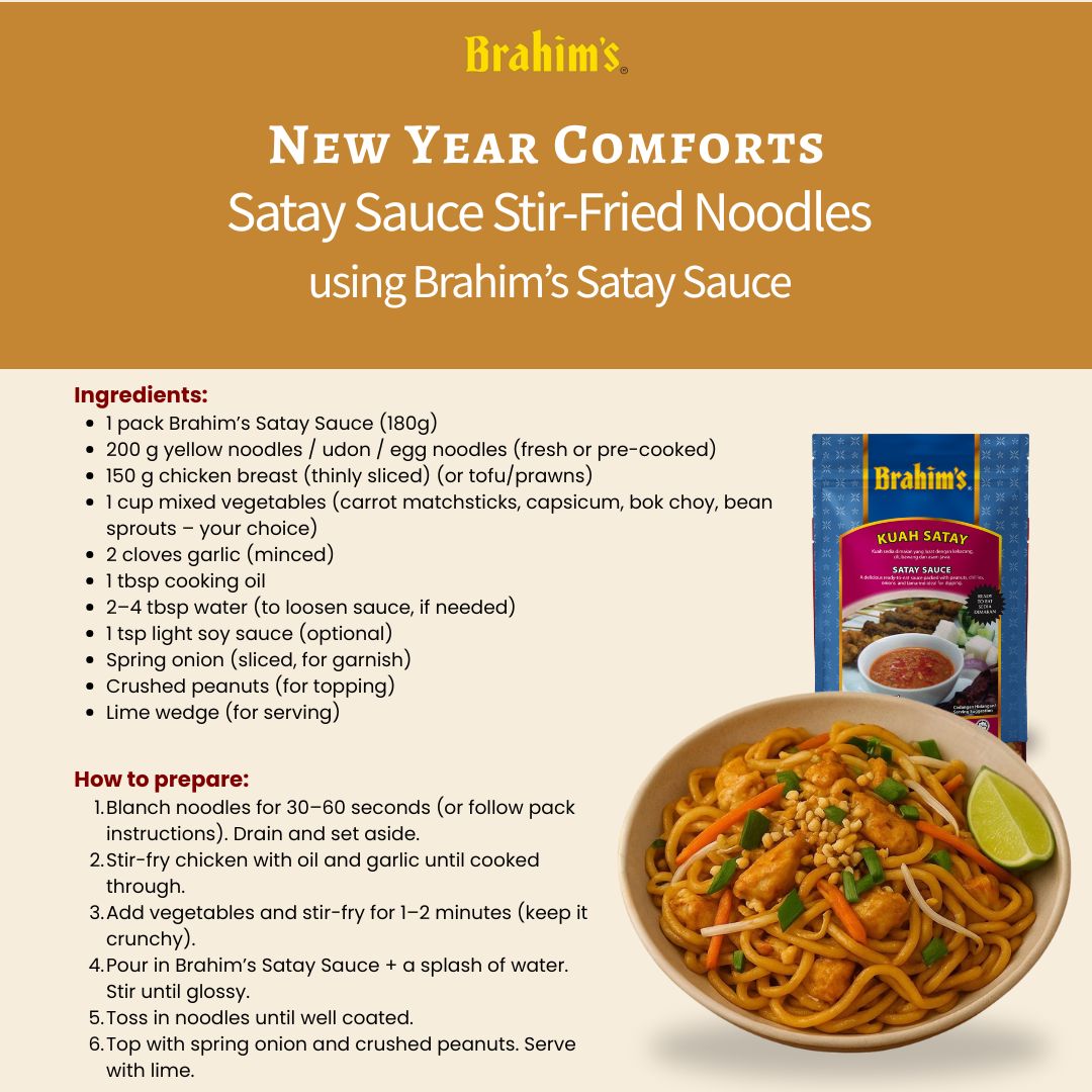 6 Satay Sauce Stir-Fried Noodles using Brahims Satay Sauce | Brahimsfood